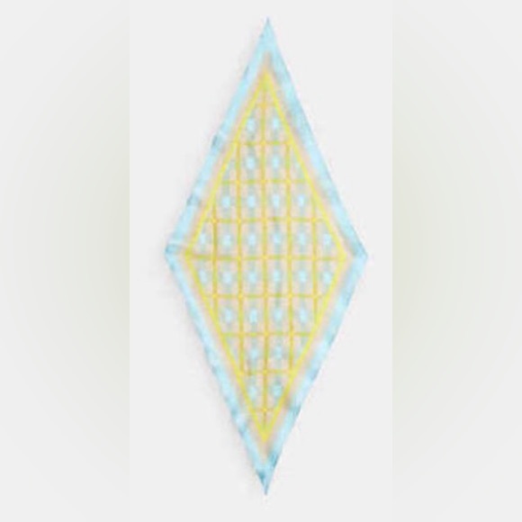Coach | Accessories | Coach Maude Plaid Print Blue Silk Diamond Scarf ...